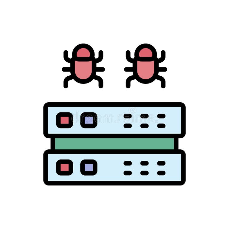 Server Cyber Attack Icon. Simple Color with Outline Vector Elements of Hacks Icons for Ui and Ux ...
