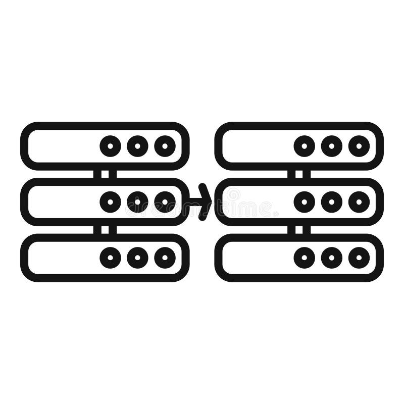 Server Data Backup Icon Outline Vector Cloud Storage Stock Vector