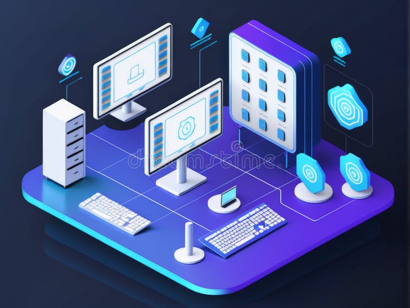 Server Data Center. Computer Hardware Storage. Hosting and Internet ...