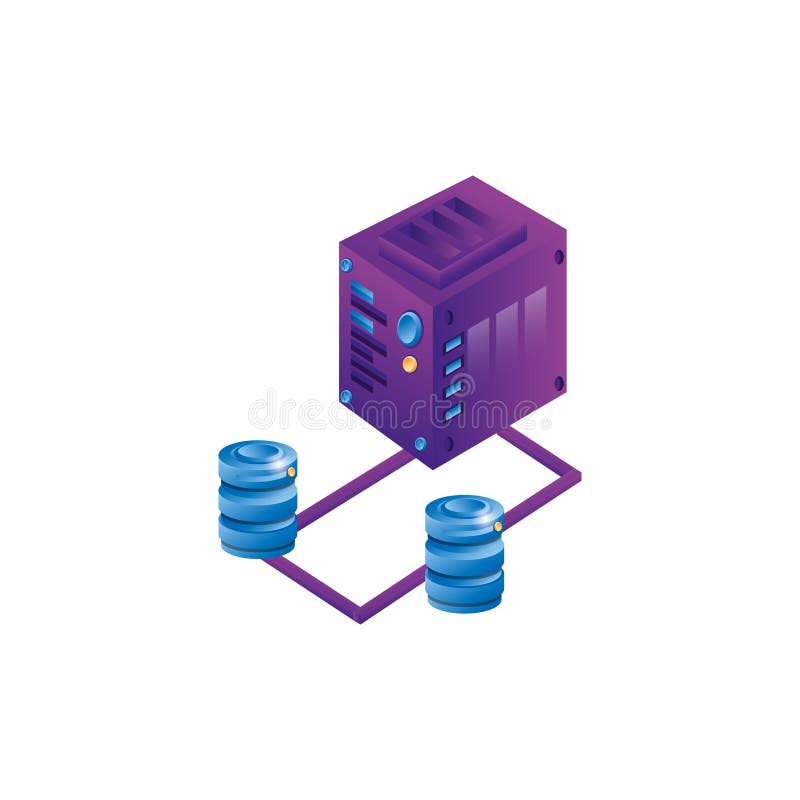 Server Data Center with Disks Servers Stock Illustration - Illustration ...