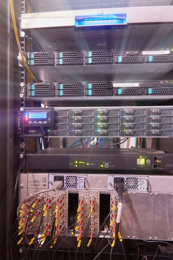 Server in data center editorial photography. Image of communication ...