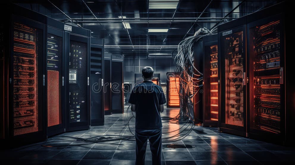 Server data center outage stock illustration. Illustration of failover ...