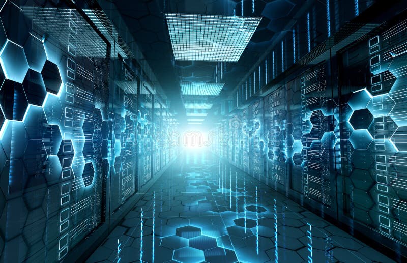 Server Data Center Room Con Computer Storage System E Rendering 3D Con ...