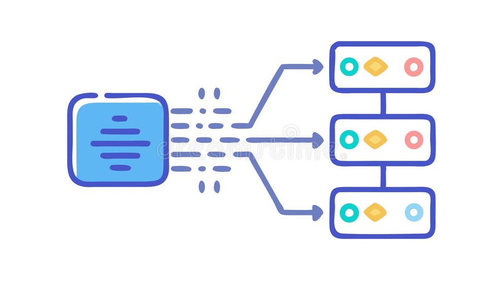 Server Data Distribution To Multiple Output Channels, Vector Design ...