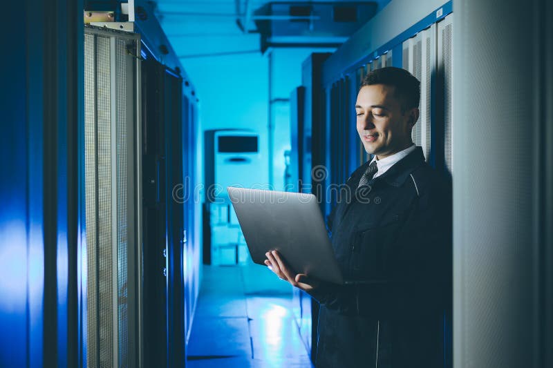 Server Data Network Center Internet Man Connection Stock Photo - Image ...
