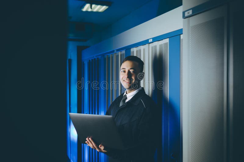 Server Data Network Center Internet Man Connection Stock Photo - Image ...