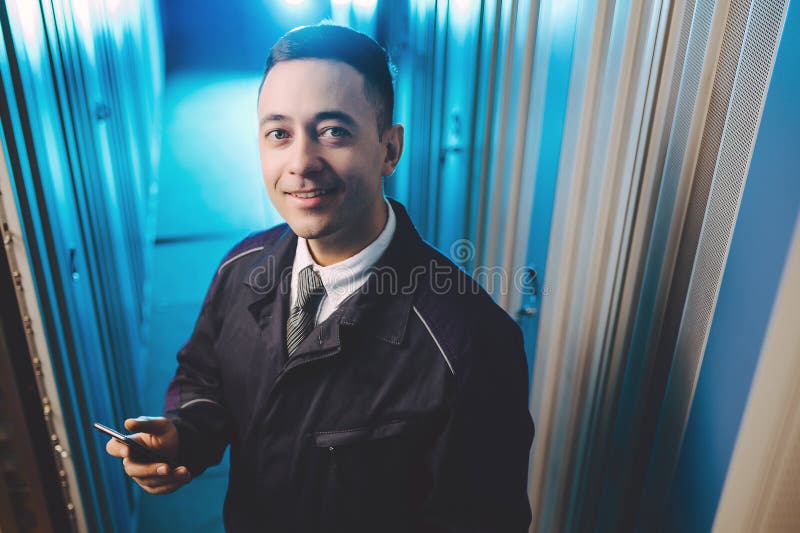 Server Data Network Center Internet Man Connection Stock Image - Image ...
