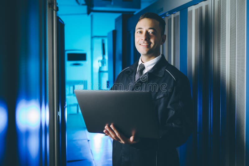 Server Data Network Center Internet Man Connection Stock Image - Image ...