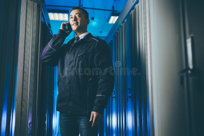 Server Data Network Center Internet Man Connection Stock Image - Image ...
