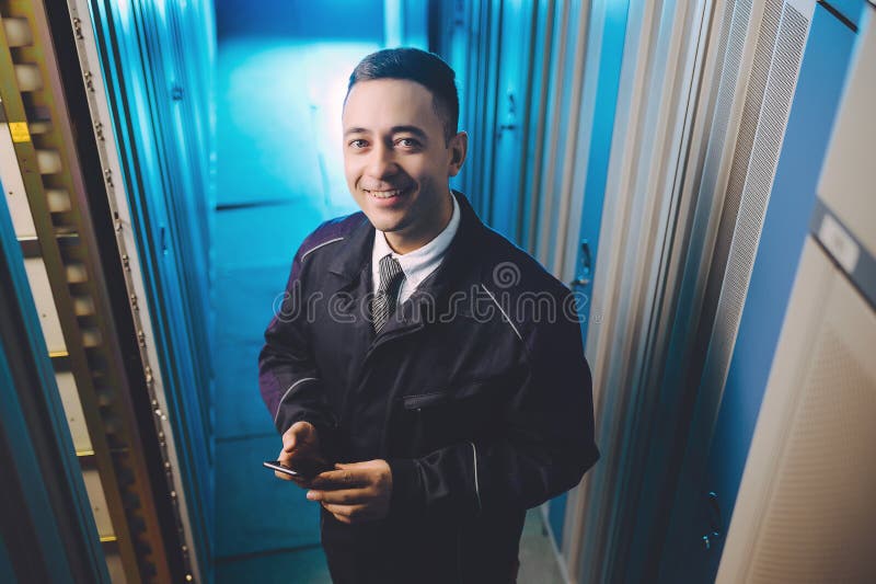 Server Data Network Center Internet Man Connection Stock Image - Image ...