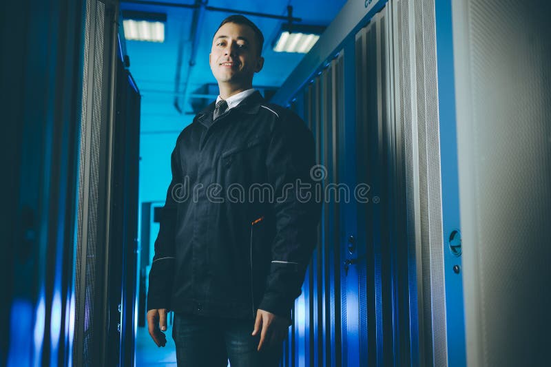 Server Data Network Center Internet Man Connection Stock Photo - Image ...