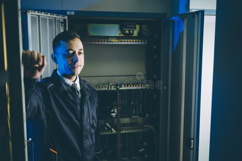 Server Data Network Center Internet Man Connection Stock Photo - Image ...