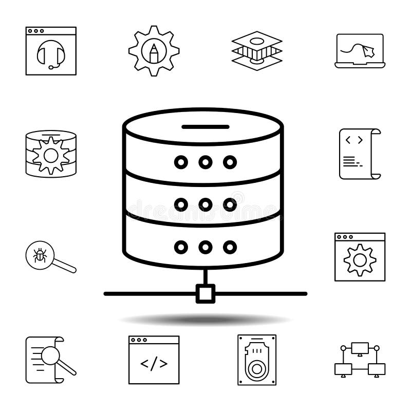 Server, Data, Network Icon. Simple Thin Line, Outline Vector Element of Web Design Development ...
