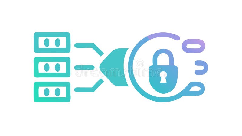 Server Data Security, Encrypted Information Flow, it Protection, Vector Design Generative AI ...