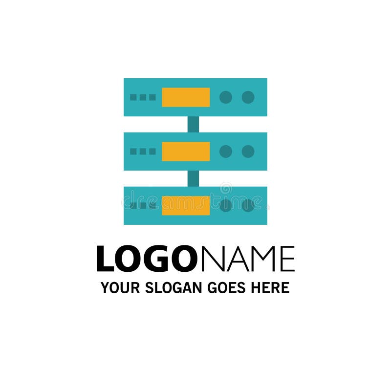 Server, Data, Storage, Cloud, Files Business Logo Template. Flat Color ...