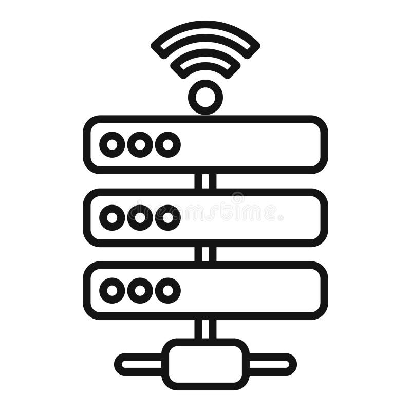 Server Data Support Icon Outline Vector. Internet Provider Stock ...