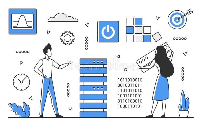 Server Database Administration Stock Vector - Illustration of device ...