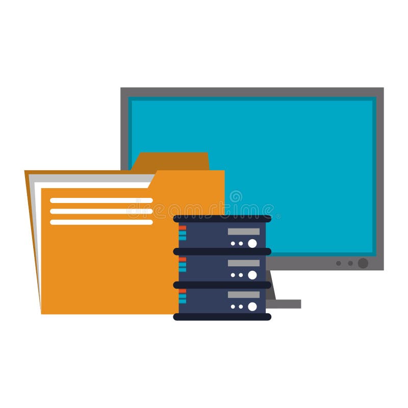 Servers and Database Technology Symbols Stock Vector - Illustration of ...