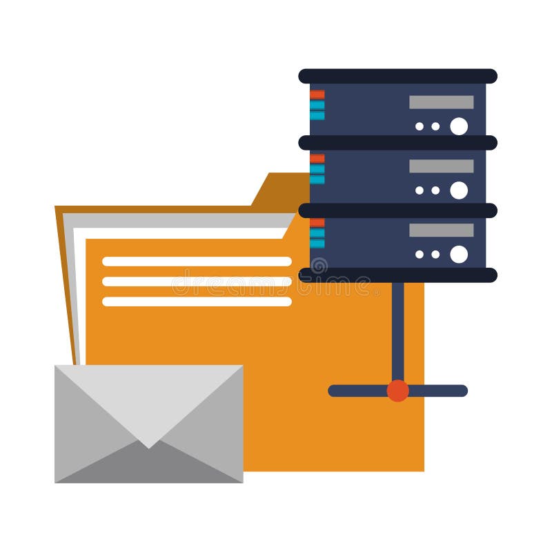 Servers and Database Technology Symbols Stock Vector - Illustration of ...