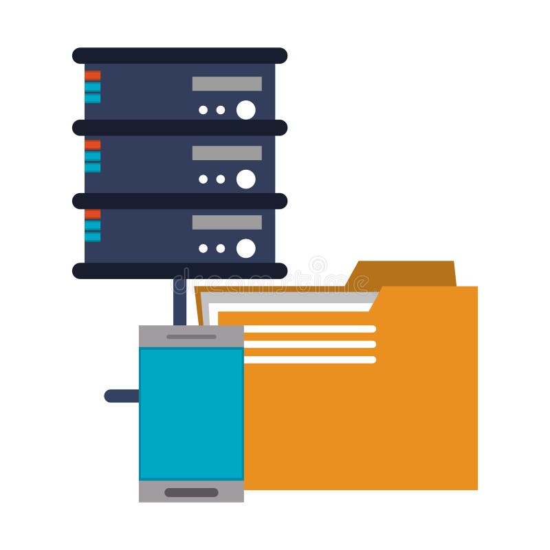 Servers and Database Technology Symbols Stock Vector - Illustration of ...