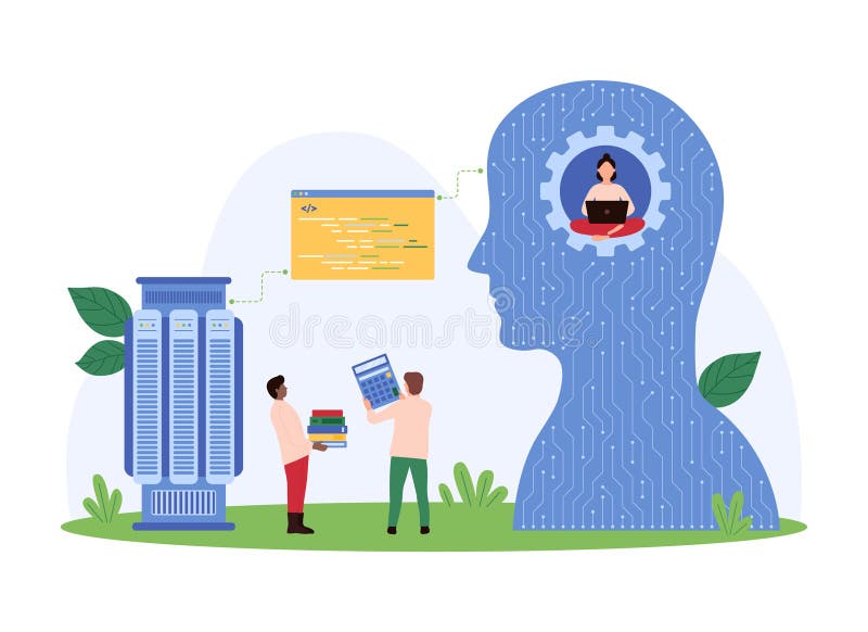 Server and Database Management, Tiny People Develop Software Code with ...