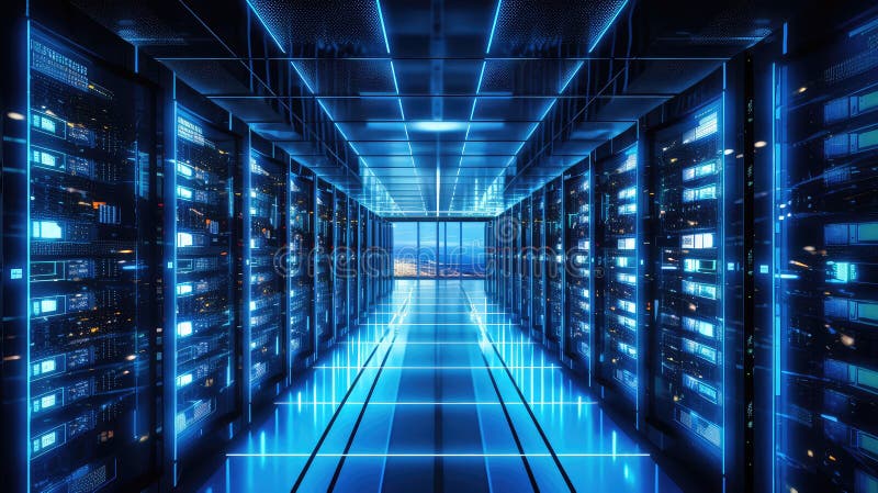 Server database table stock illustration. Illustration of lights ...