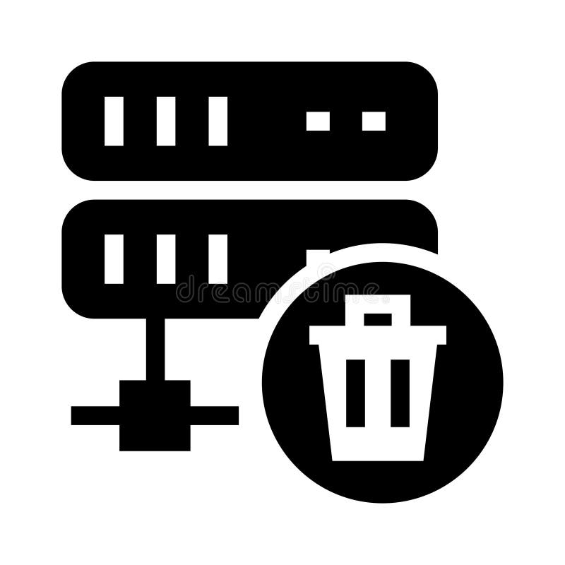 Server Delete Color Line Icon Stock Illustration - Illustration of ...