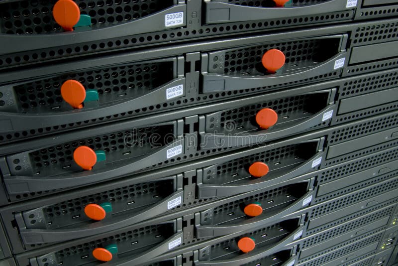 Rack Mounted Server Computer Stock Image - Image of crunching, facility ...