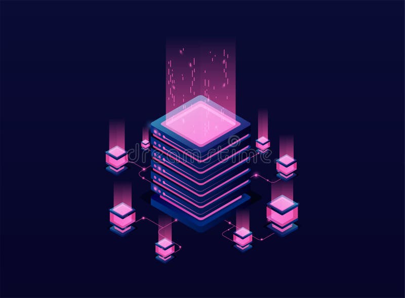 Server. Digital Space. Data Storage. Data Processing Center. Great Date ...