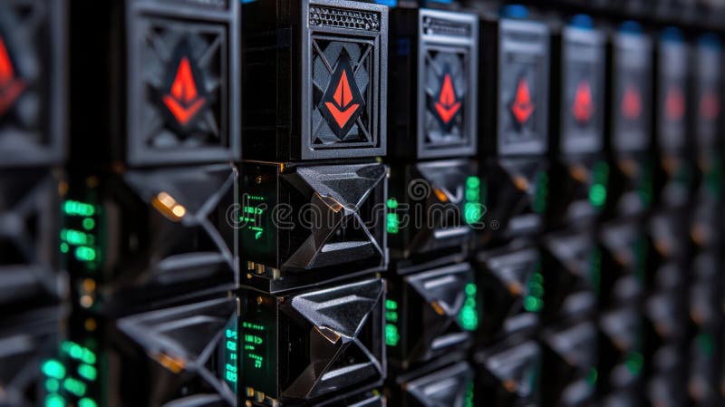 A Server Displays an Array of Multicolored Lights, Indicating Various ...