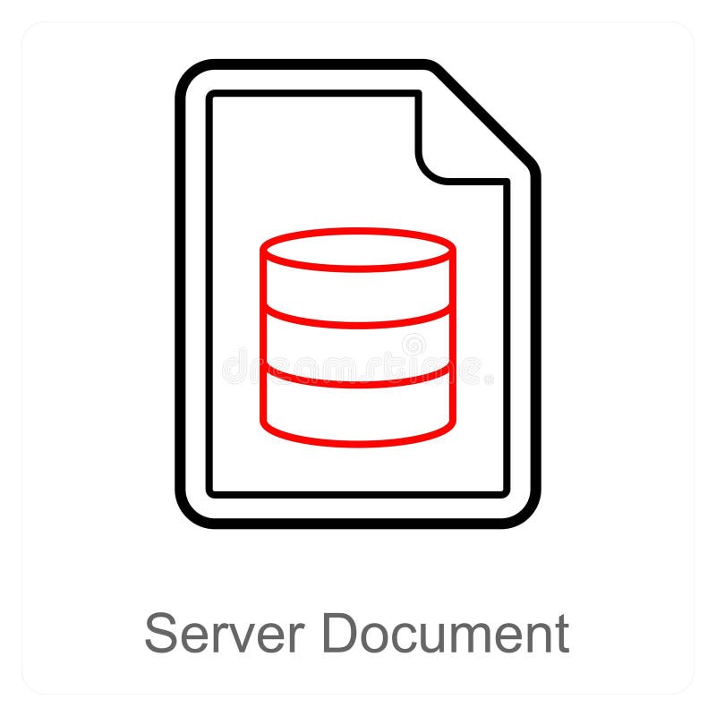 Server Document and Server Icon Concept Stock Illustration ...