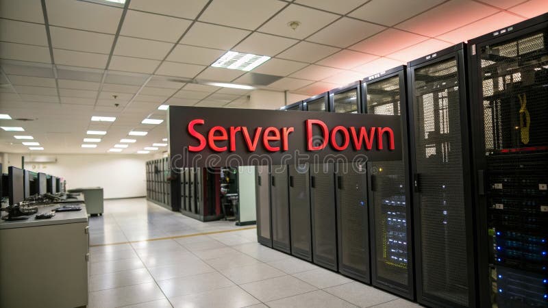 Server Downtime in Modern Data Center a Data Center Showcasing a Server ...