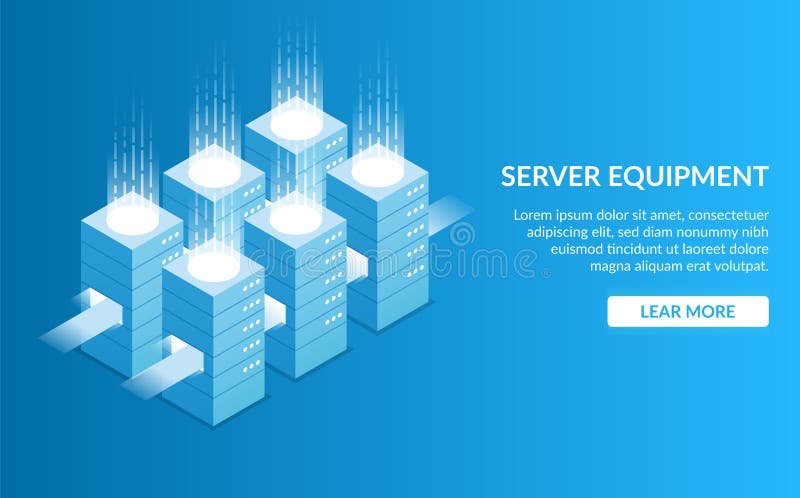 Server Equipment. Concept of Processing Large Amounts of Data. Server ...