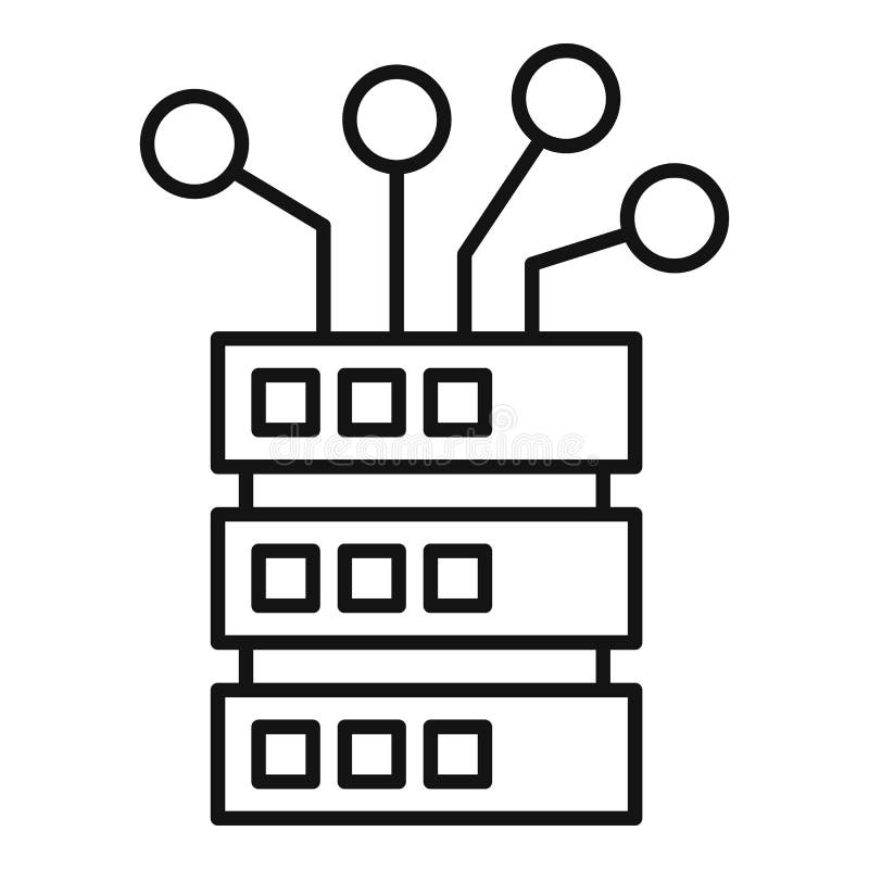 Ai Server Rack Icon, Outline Style Stock Vector - Illustration of ...