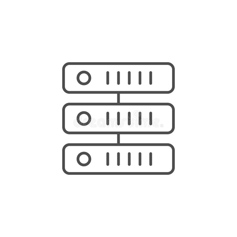 Server Equipment Line Outline Icon Stock Vector - Illustration of ...