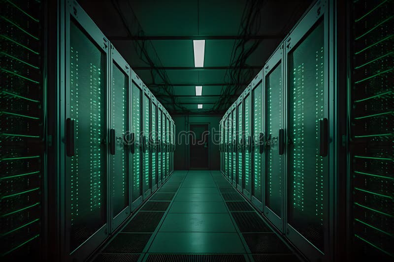 Server Equipment in a Modern Large Data Center Stock Illustration ...