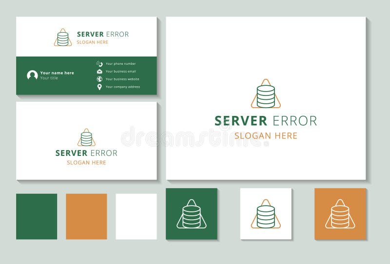 Server Error Logo Design with Editable Slogan. Branding Book and ...