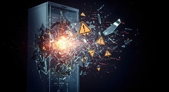 Server Explodes: AI-Generated Disaster Stock Image - Image of downtime ...
