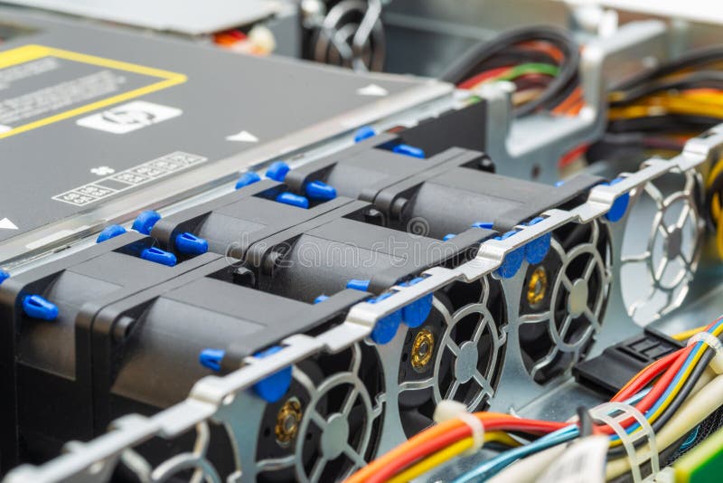 Air Ventilation Fan Assembly Inside a Server Computer Case with ...