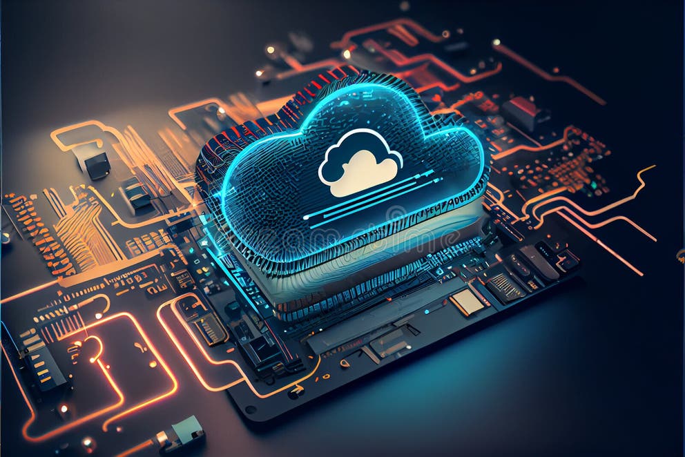 Server Farm Cloud Big Data Computer Technology Concept Stock Illustration - Illustration of ...