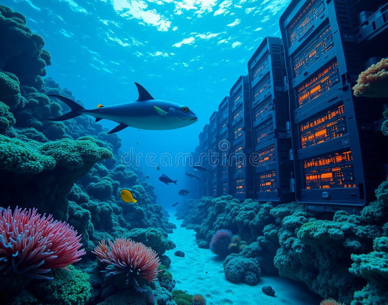 Server Farm Embedded in a Coral Reef, with Encrypted Data Polyps ...