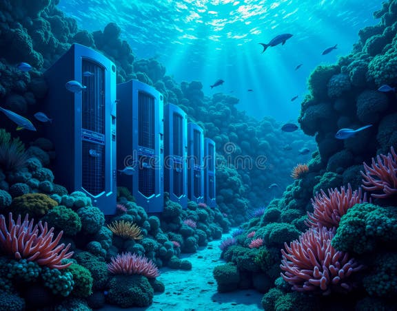 Server Farm Embedded in a Coral Reef, with Encrypted Data Polyps ...