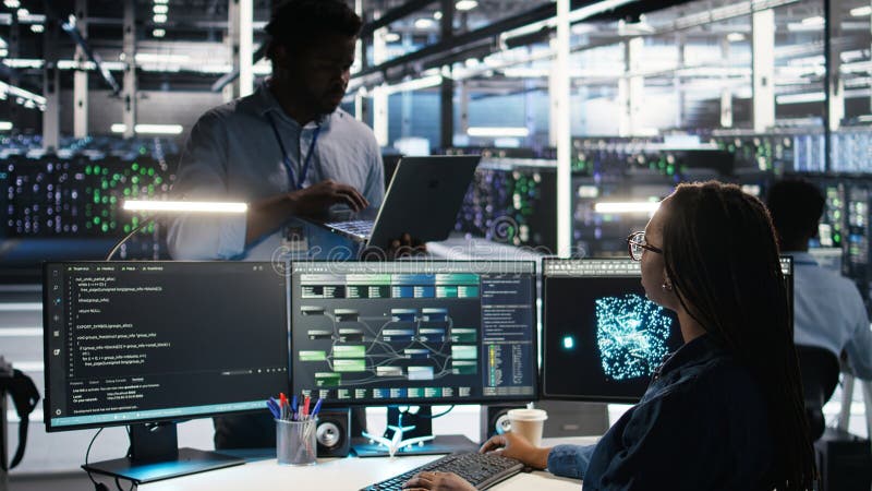 Server Farm Manager Supervising Engineer Using Node Tree Systems Stock ...