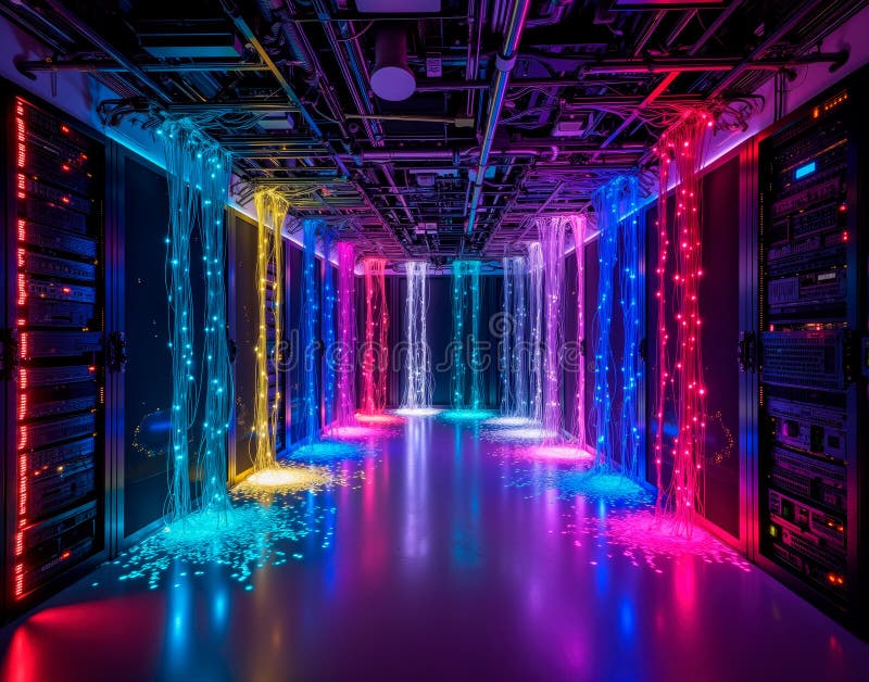 A Server Farm Transformed into an Art Installation, Featuring Cascading ...