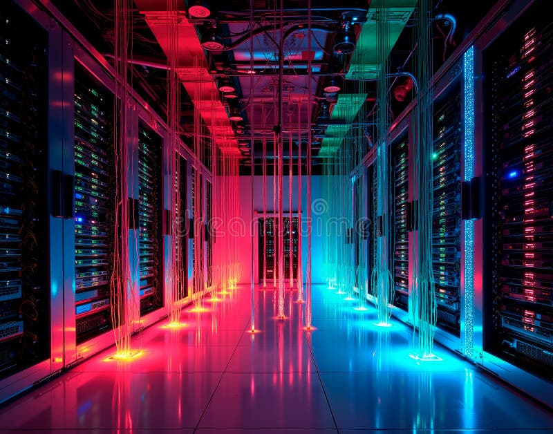 A Server Farm Transformed into an Art Installation, Featuring Cascading ...