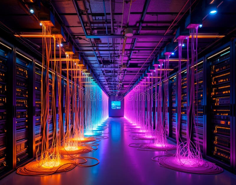 A Server Farm Transformed into an Art Installation, Featuring Cascading ...