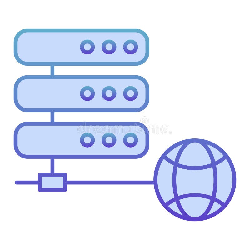 Server Flat Icon. Data Storage Blue Icons in Trendy Flat Style Stock ...