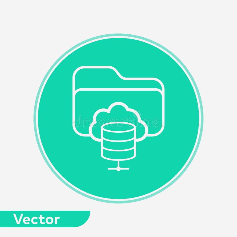 Server Folder Vector Icon Sign Symbol Stock Vector - Illustration of ...