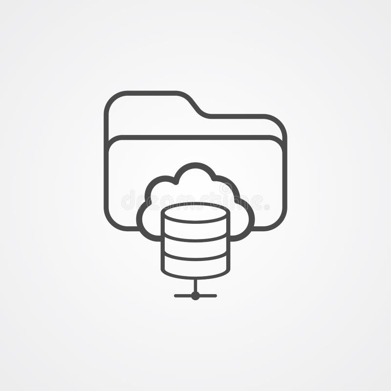 Server Folder Vector Icon Sign Symbol Stock Vector - Illustration of ...