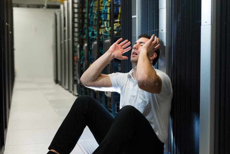 Server frustration stock image. Image of hardware, disaster - 28831787